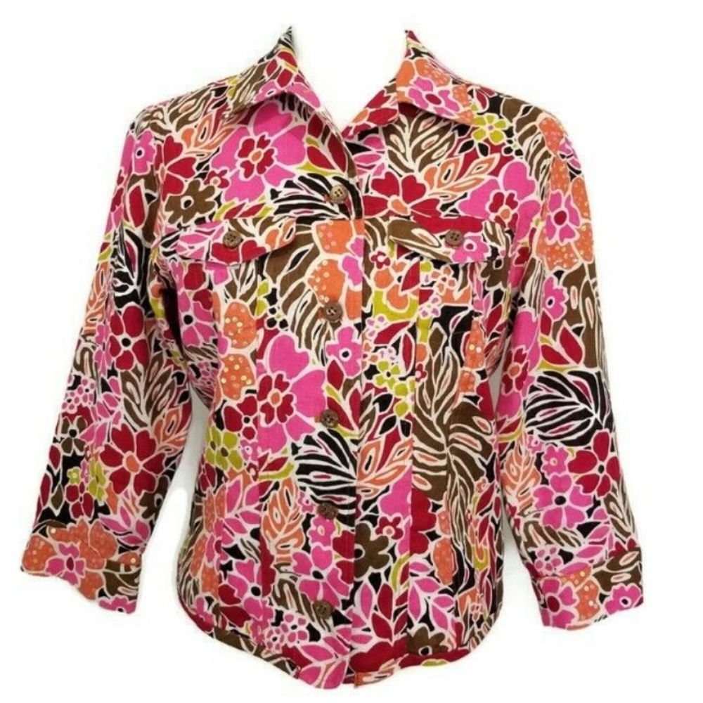 Patrick Christopher Floral Lu6uinen Blazer Size S - Gem